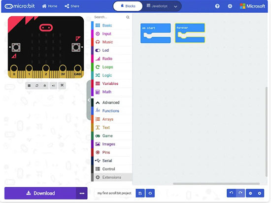 Getting Started with scroll:bit and Microsoft MakeCode